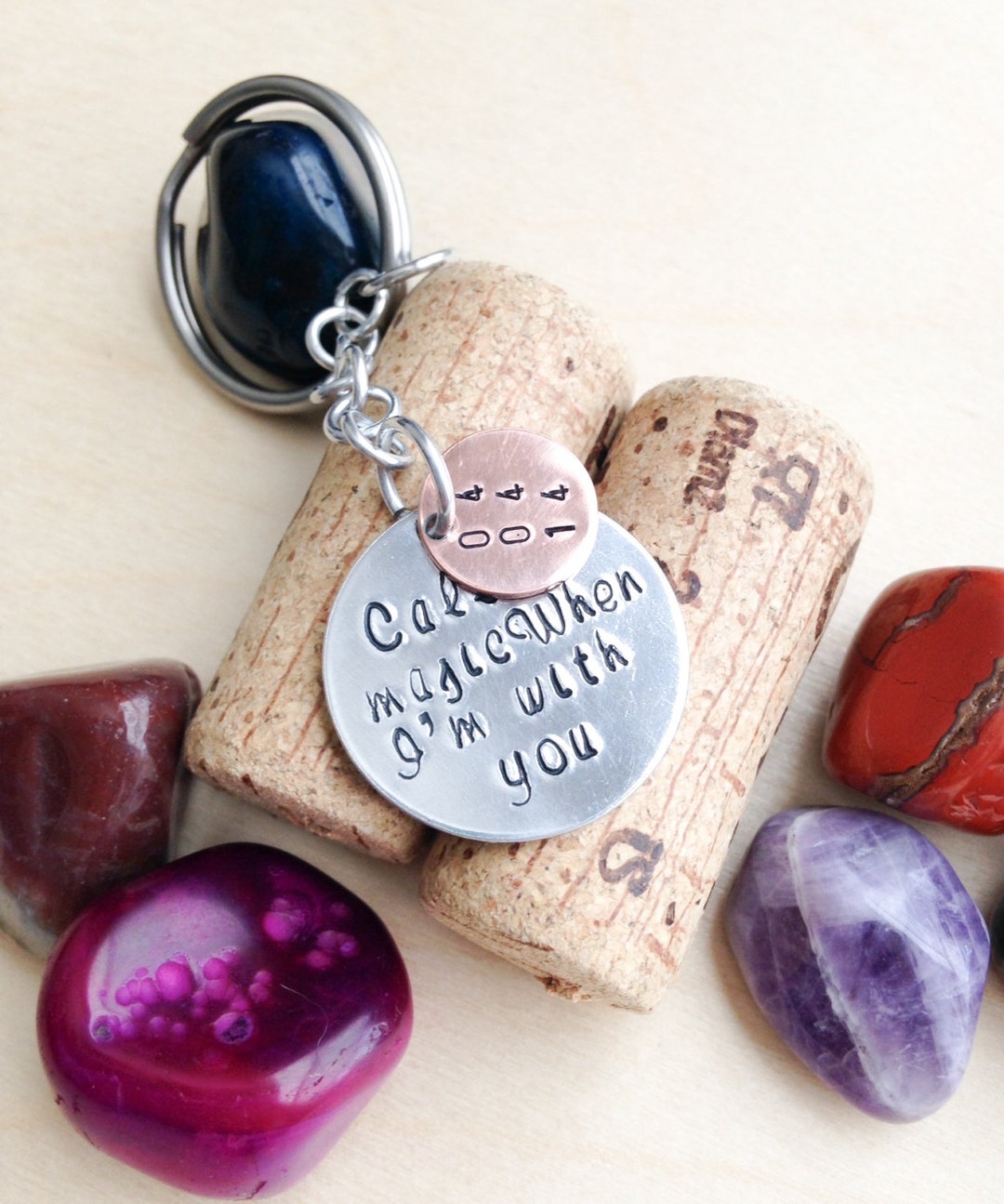 Stamped Key Chain - Hand Stamped Key Chain - Personalized Stamped Key ...