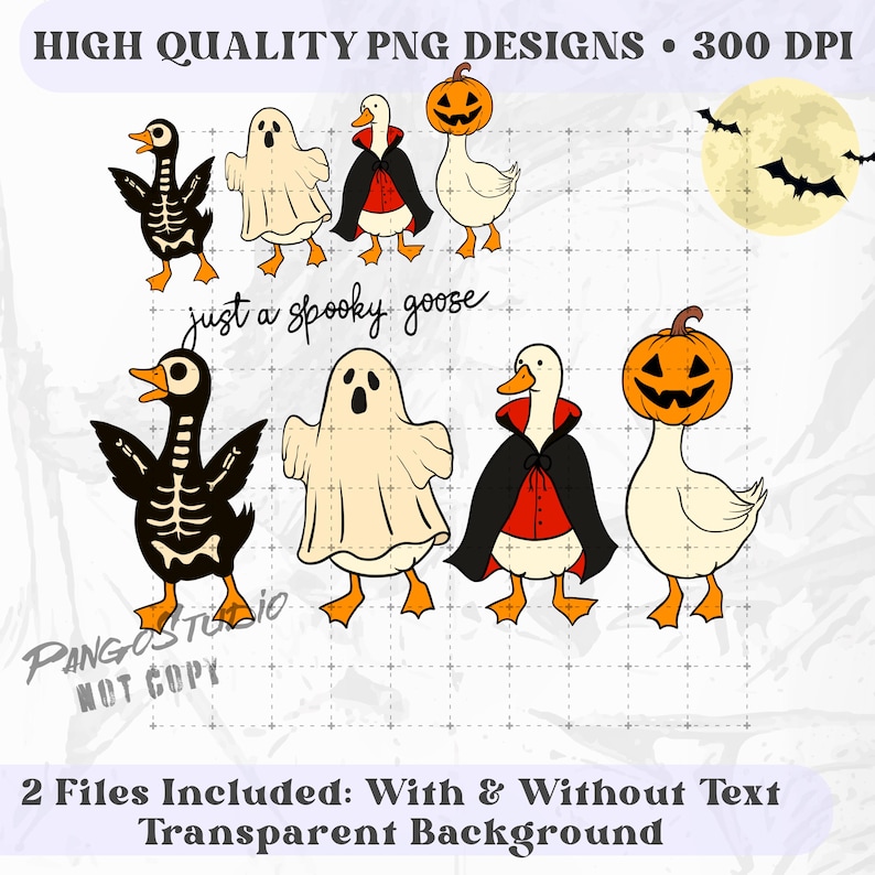 Funny Goose Halloween PNG Bundle: Spooky Clipart for Sublimation - Etsy