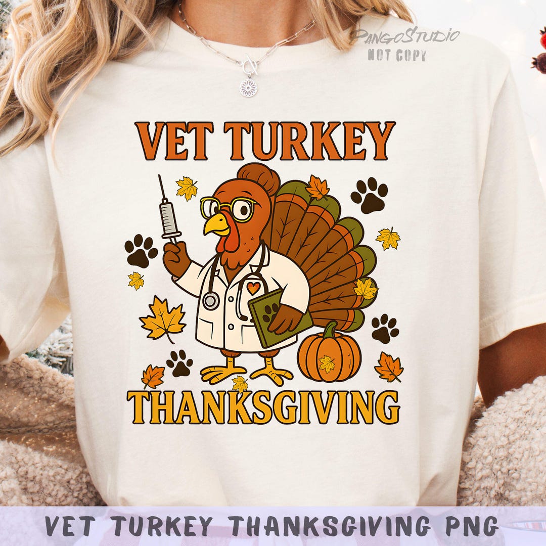 Funny Vet Turkey PNG • Thanksgiving Doctor Design • Retro Animal ...