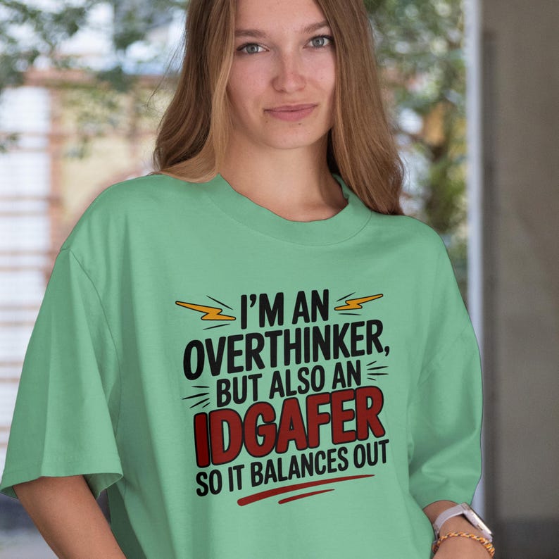 Snarky Quote Overthinker IDGAF PNG, Sarcastic Retro Graphic, Funny Bold ...