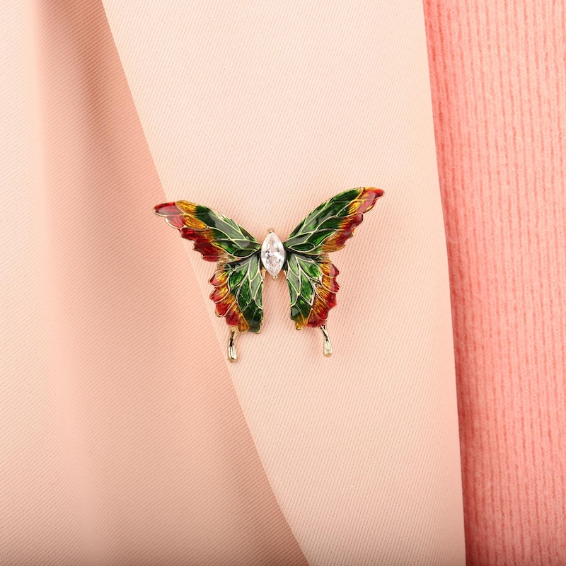 Enamel Butterfly Brooch - Etsy
