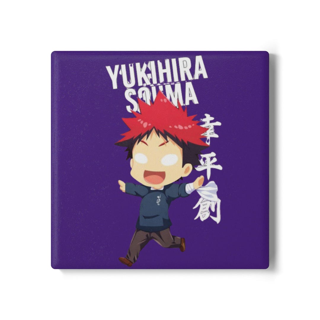 Yukihira Souma Chibi Character Ceramic Coaster | Anime, Purple ...