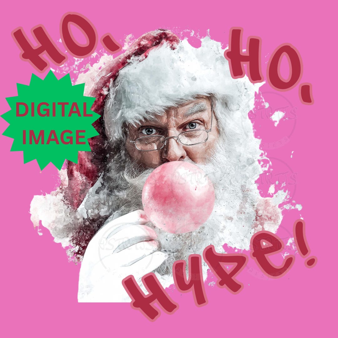 Santa PNG, Ho-ho-hype PNG, Santa Blowing a Bubble With Bubble Gum PNG ...
