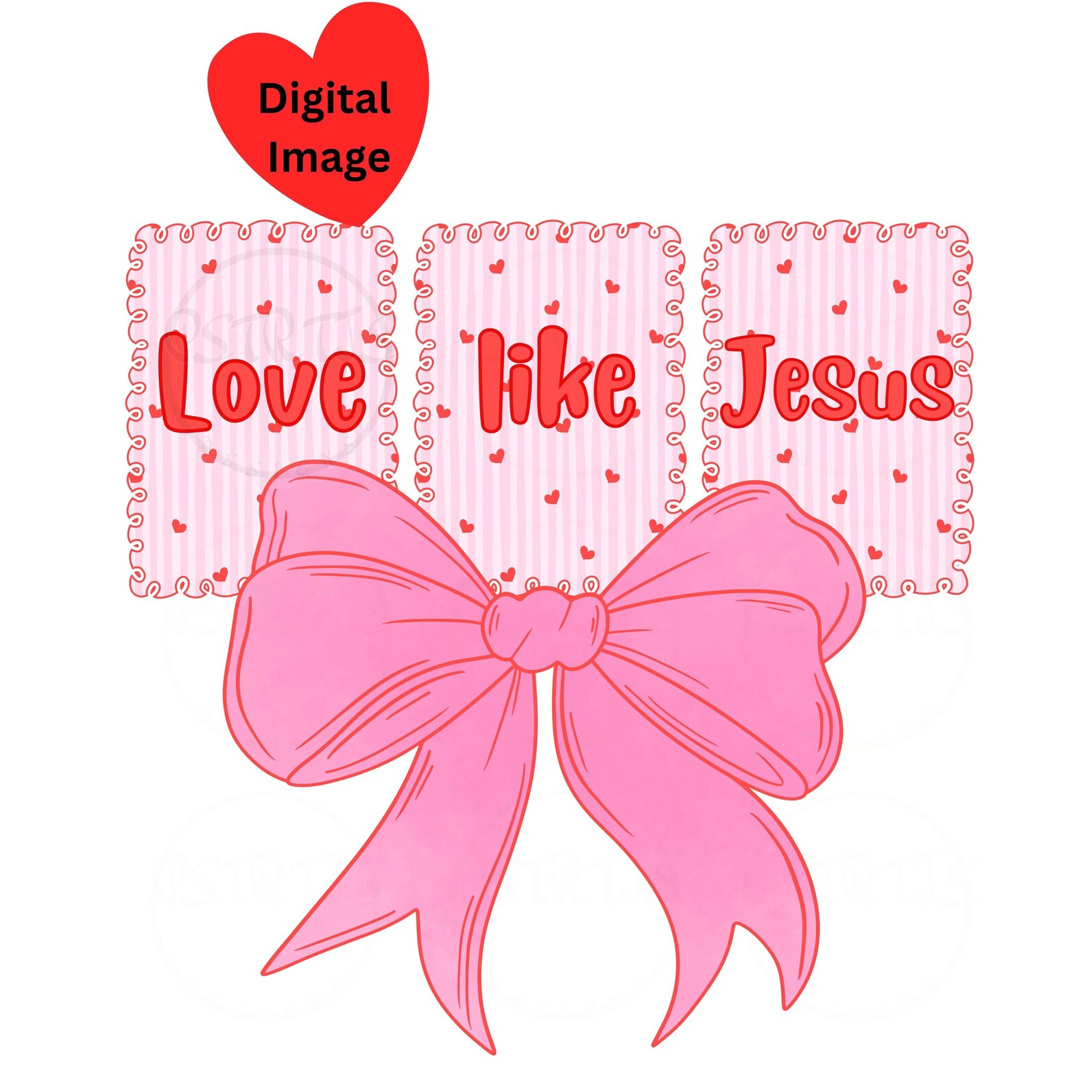 Love Like Jesus PNG, Christian Bow Design, Pink Faith Clipart ...