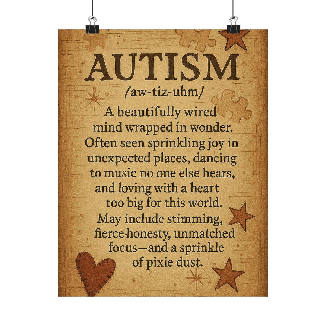 Autism Definition Poster: Whimsical Country Style, Autism Awareness - Etsy