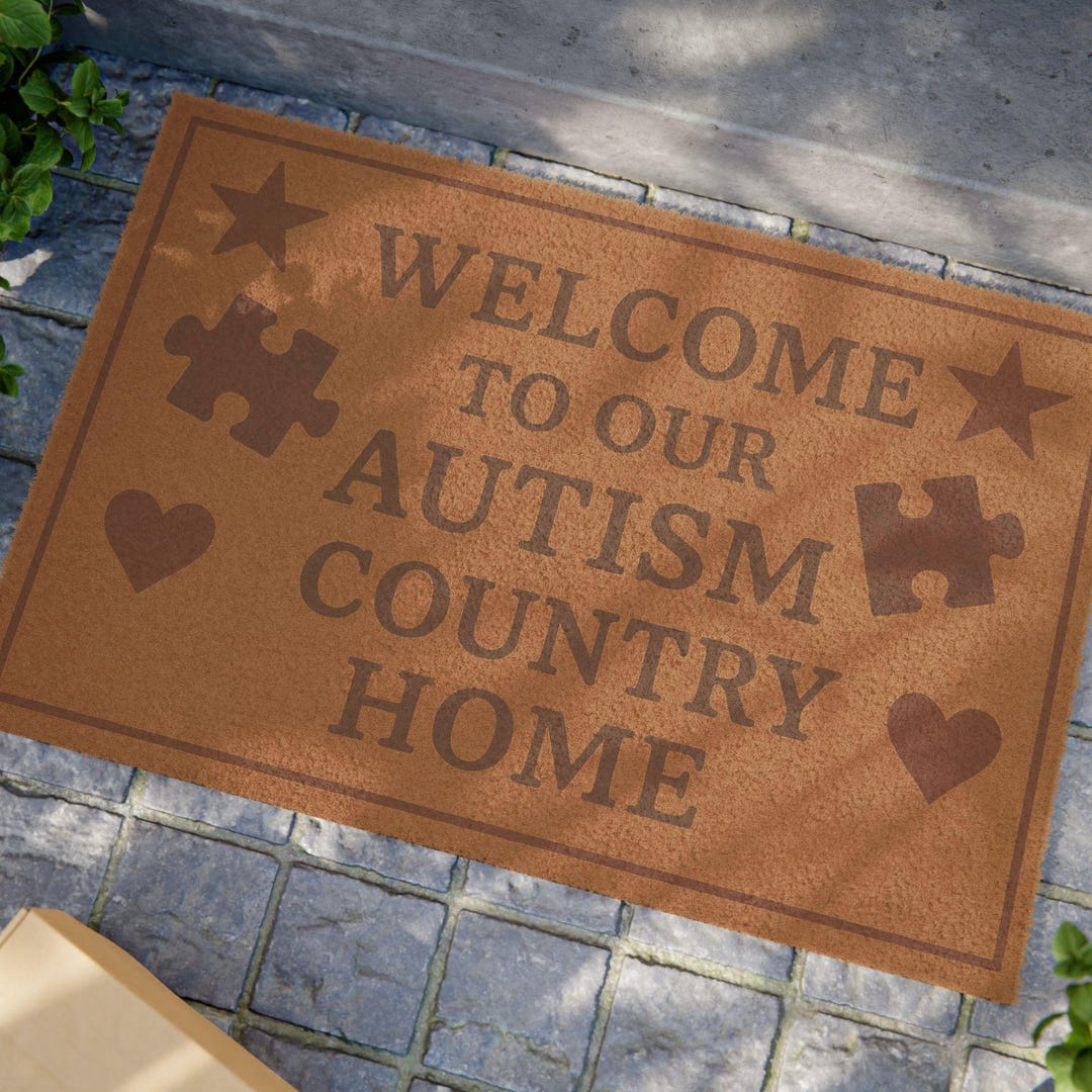 Welcome to Our Autism Country Home -24x16 Doormat, Autism Awareness - Etsy