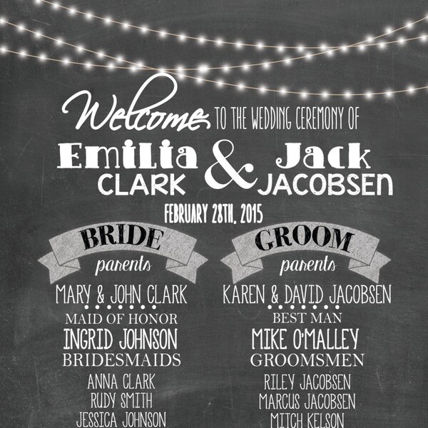 Chalkboard Program - Etsy