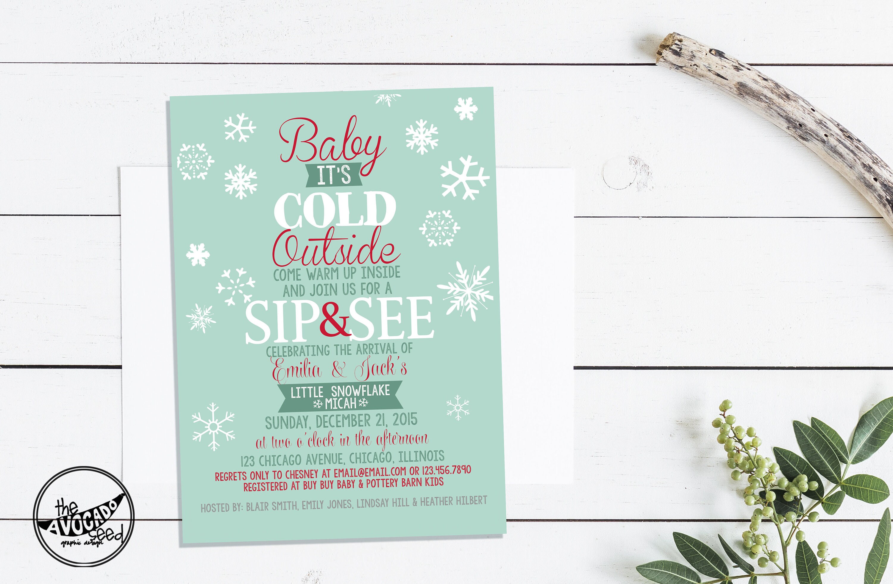 Baby It's Cold Outside Sip & See (or Any Event) Invitation - DIY ...