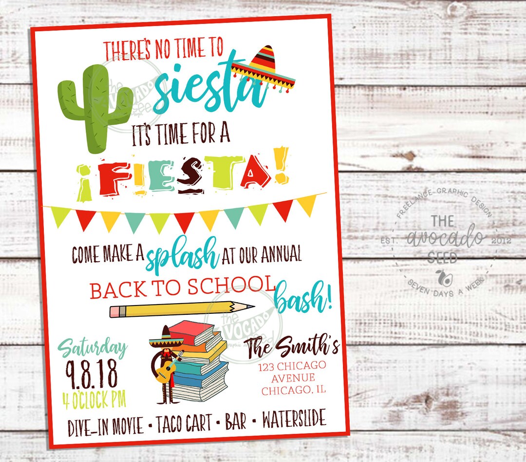 Back to School Fiesta (can Be Modified for Other Events) - Prints or ...