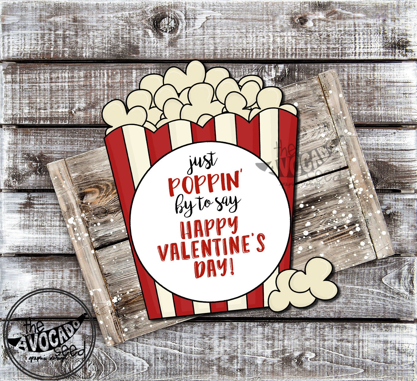 Just POPPIN' by to say Happy Valentine's Day Instant | Etsy