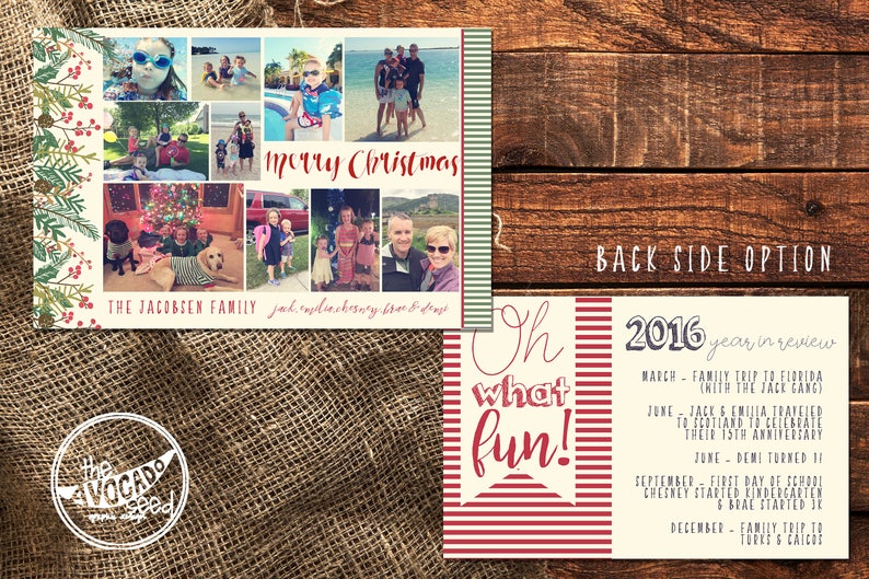 Holiday Pines With Year Timeline - Holiday Christmas Card - Digital ...