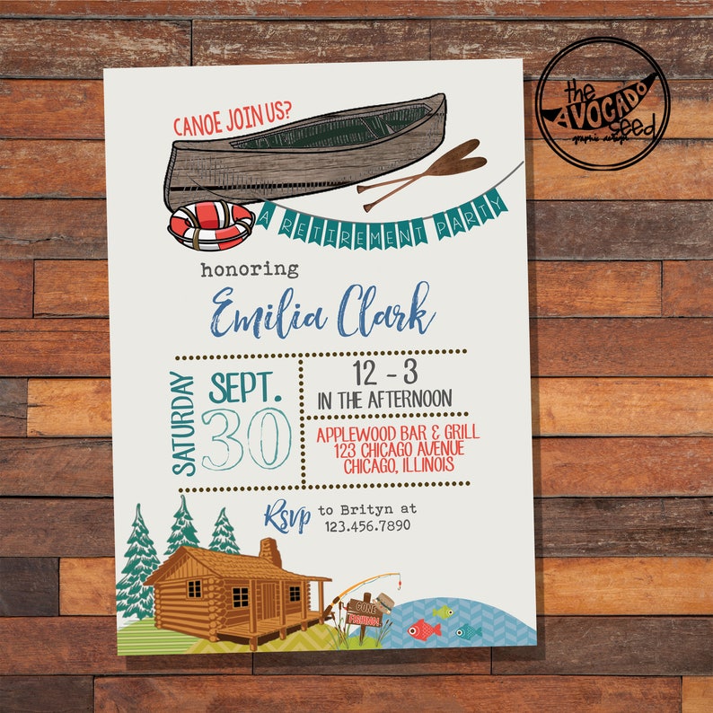 Lake Cabin Life Retirement Invitation - DIY or Professional Prints - Etsy