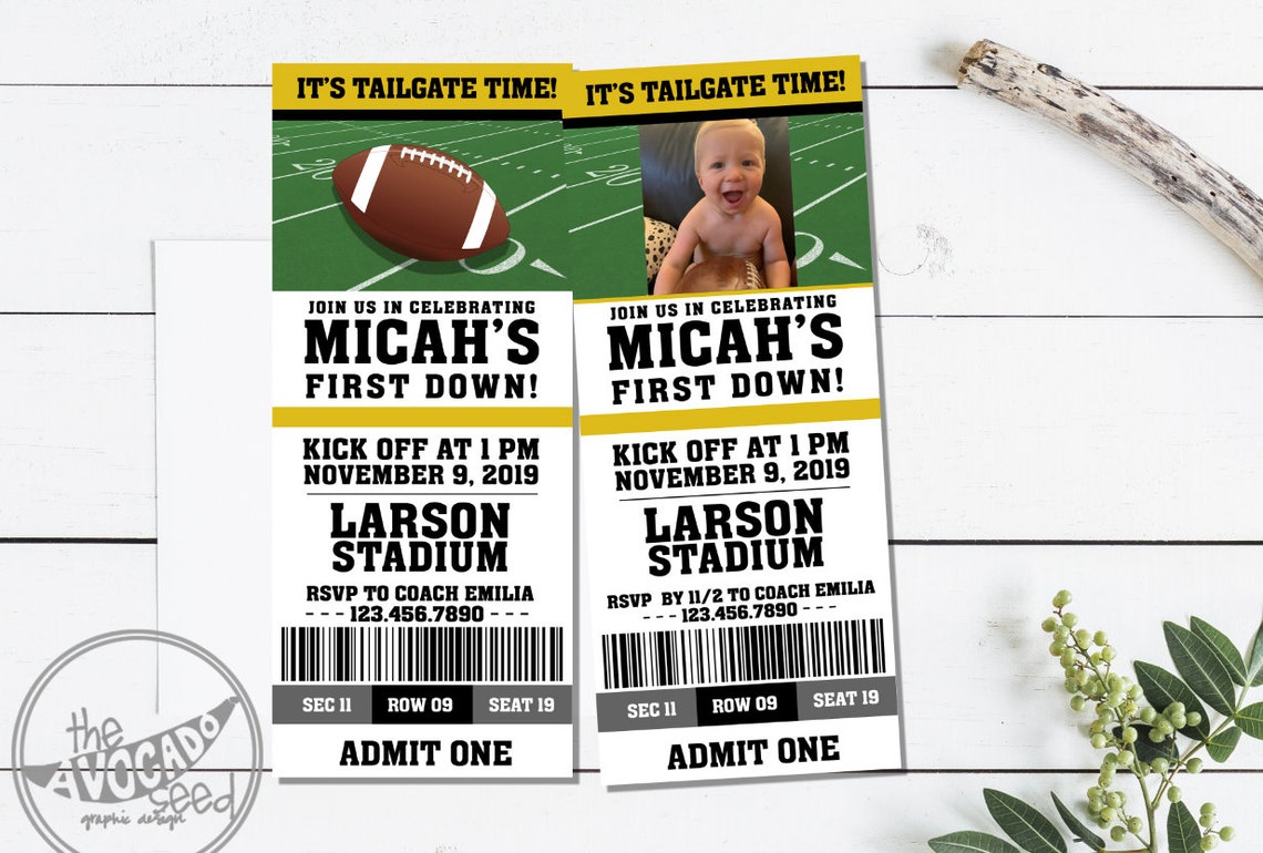 First Down First or Any Age and Any Colors Birthday - Etsy