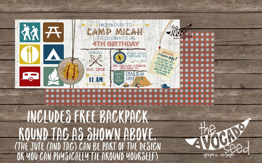Super Cute Camping Birthday Party Invitation With FREE TAG - Etsy