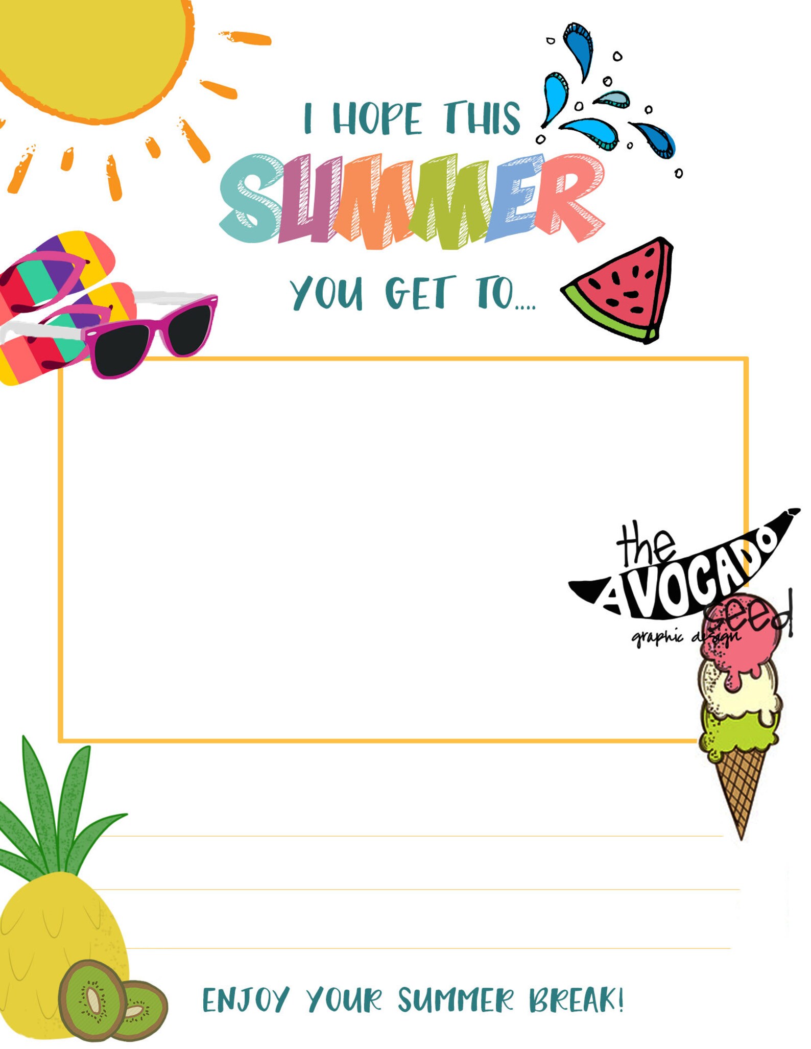Teacher School Summer Send off Color and Draw Page DIY - Etsy