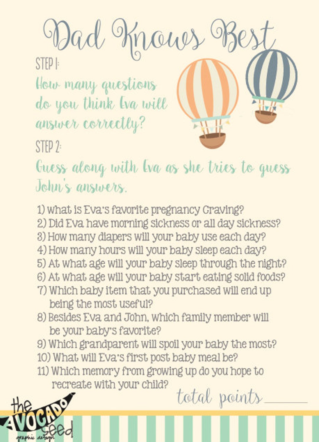 Dad Knows Best Baby Shower Game at Darlene Thompson blog