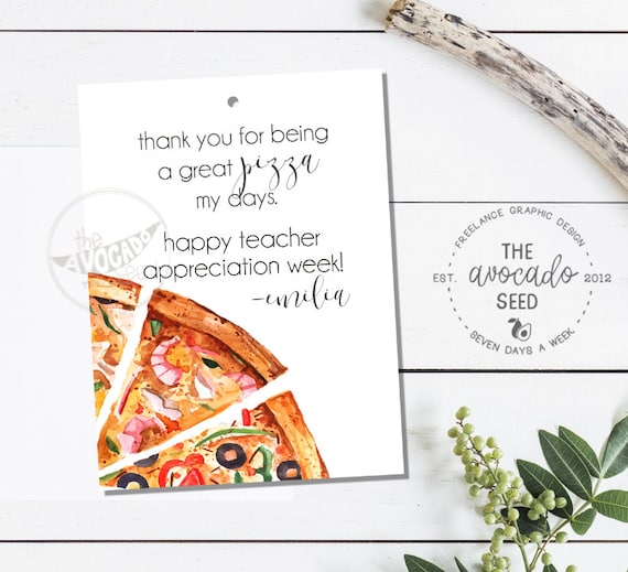Pizza DIY Kit Gift Tag Teacher Appreciation End of School | Etsy