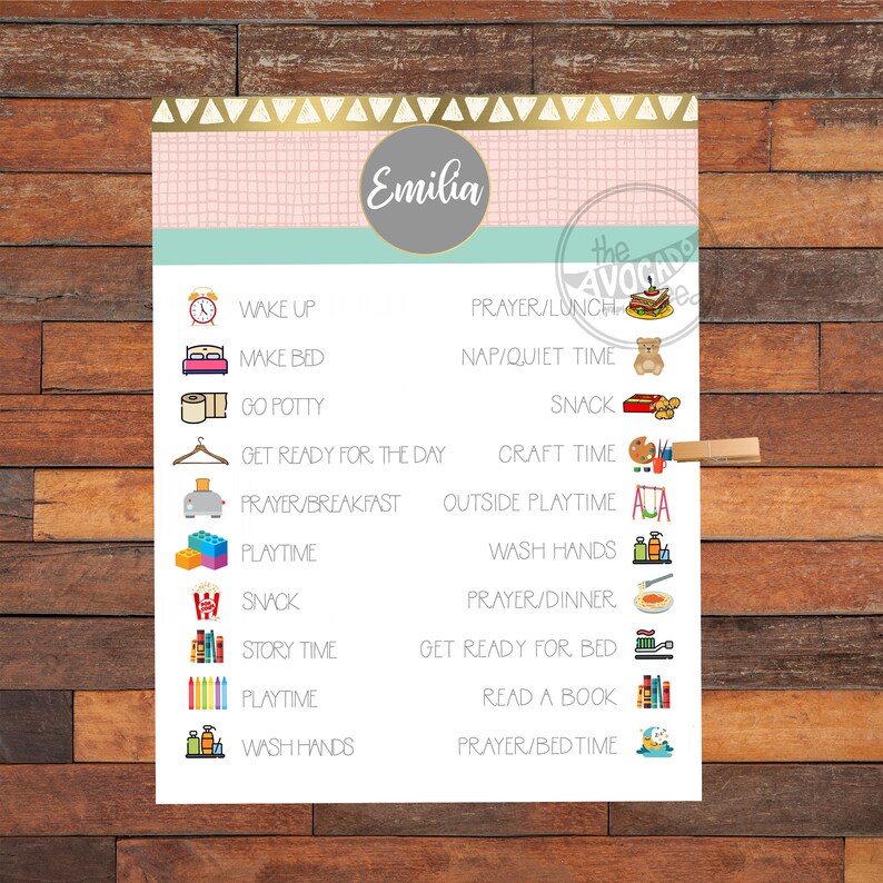 Personalized Daily Routine Chart Scheme and List Items Can - Etsy