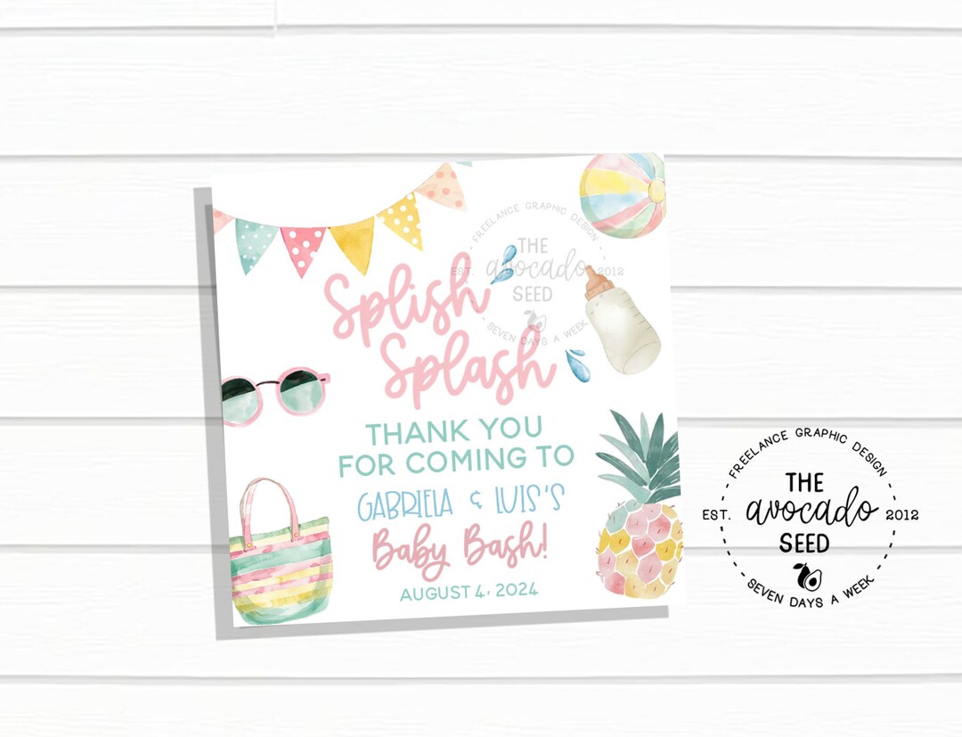 Splish Splash Baby Bash Favor Tag (text/verbiage Can Be Changed) - Same ...