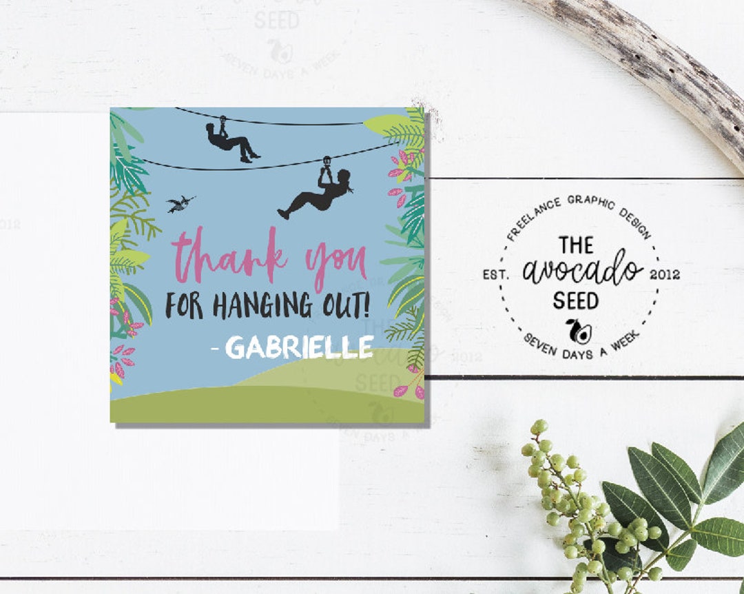 Zip Lining Party Favor Tag - DIY Printing or Professional Prints - Etsy