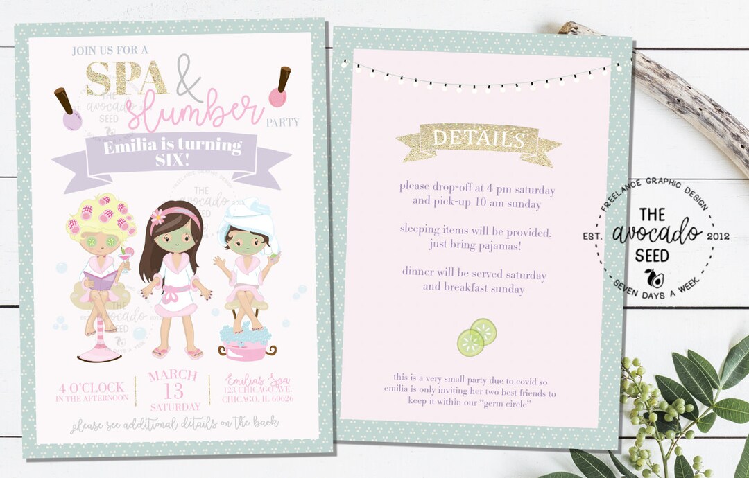 Spa and Slumber Party - Prints or Digital File - Etsy