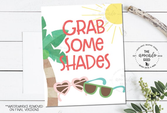 Grab Some Shades Sunglass Station Sign Instant Download - Etsy