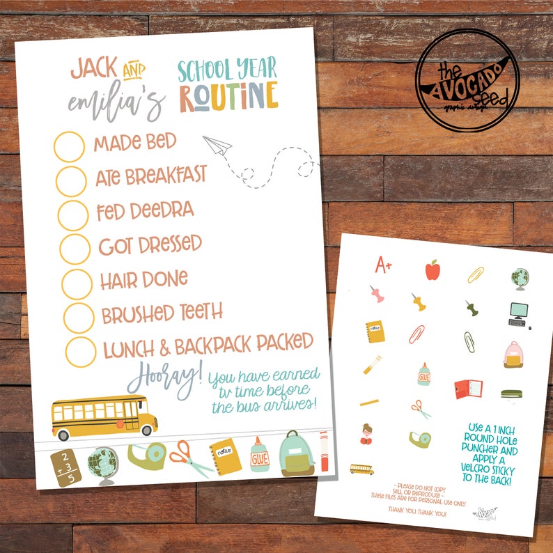 Schooljaar Ochtend Routine Poster Super schattig en zeer effectief ...