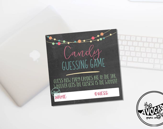 Candy Guessing Game Activity Game Cards 10 per Sheet - Etsy