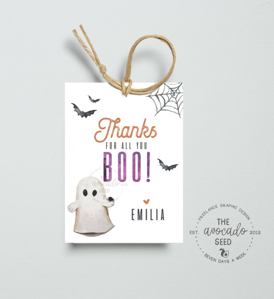 Thanks for All You Boo! Halloween, Cute Spooky Season Gift Tags ...
