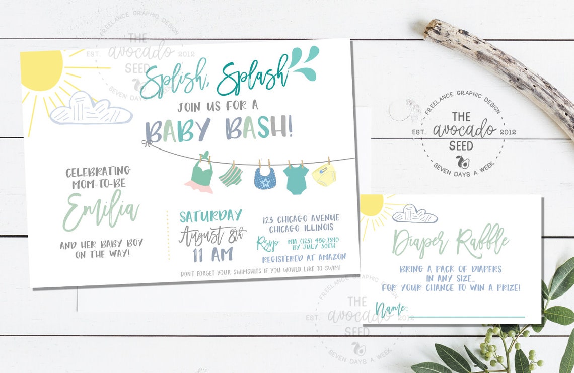 Splish Splash Baby Bash Baby Shower Invitation or Any - Etsy