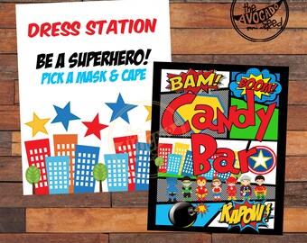 INSTANT DOWNLOAD Editable Superhero Signs Superhero Party - Etsy