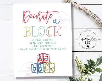 Baby Shower Block Sign - Etsy