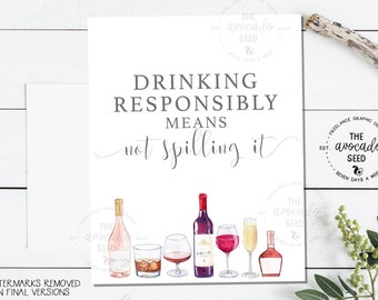 Drink Responsibly Sign - Etsy