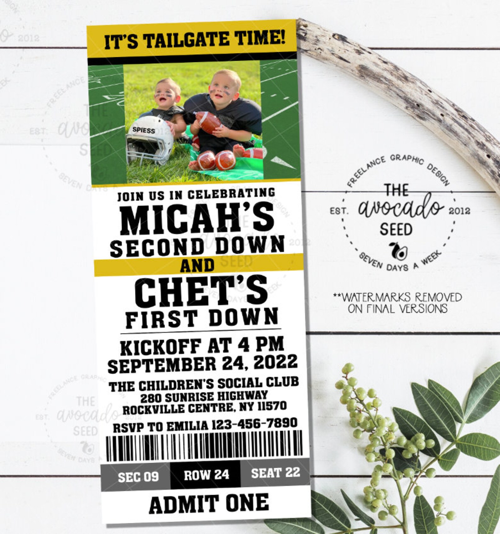 First Down First or Any Age and Any Colors Birthday - Etsy