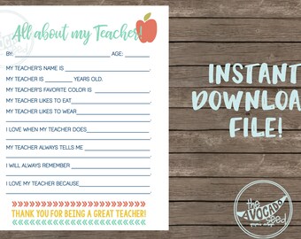 Personalized End of Year Teacher Gift Book DIY PRINTING | Etsy