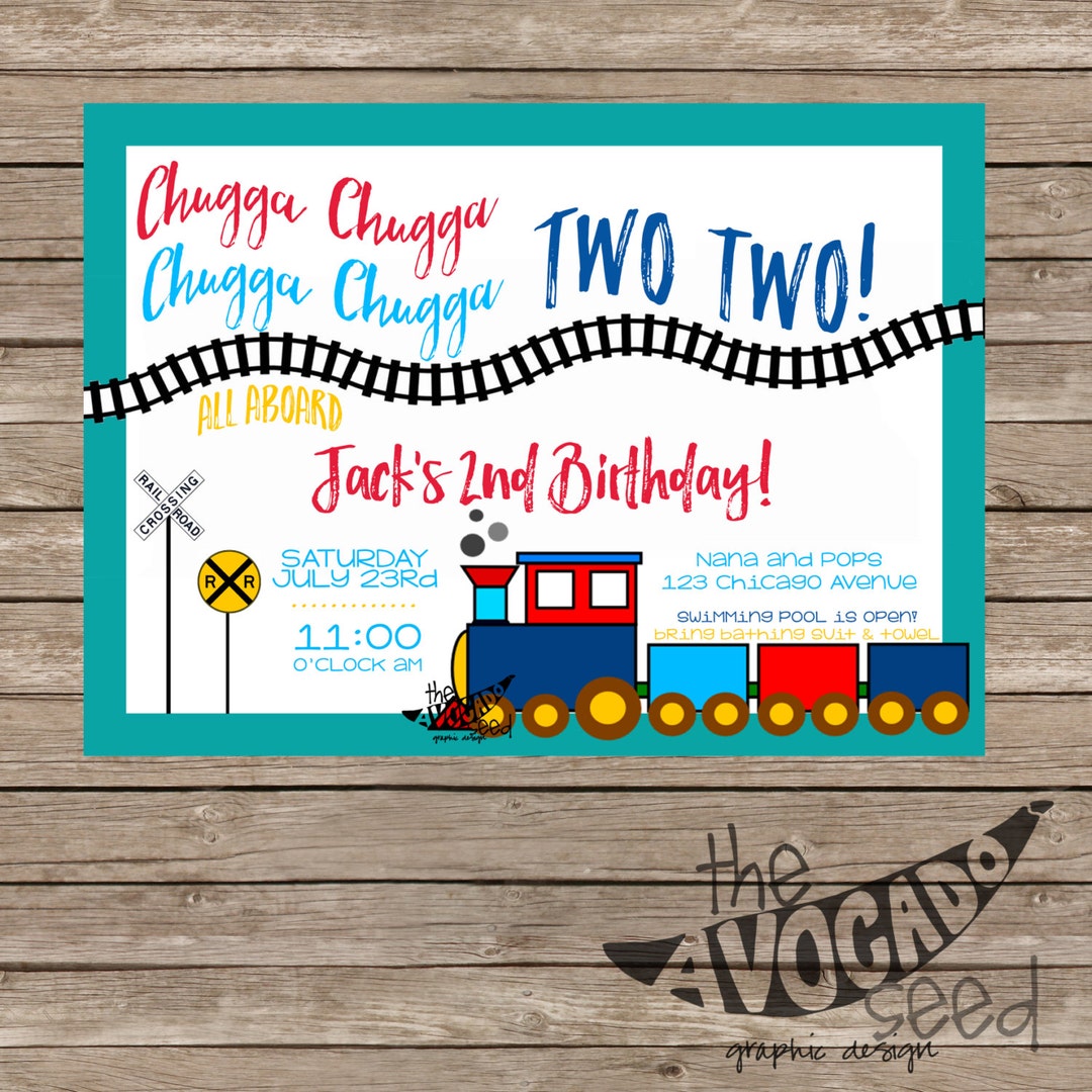 Chugga Chugga Train Children's Birthday Invitation DIY - Etsy