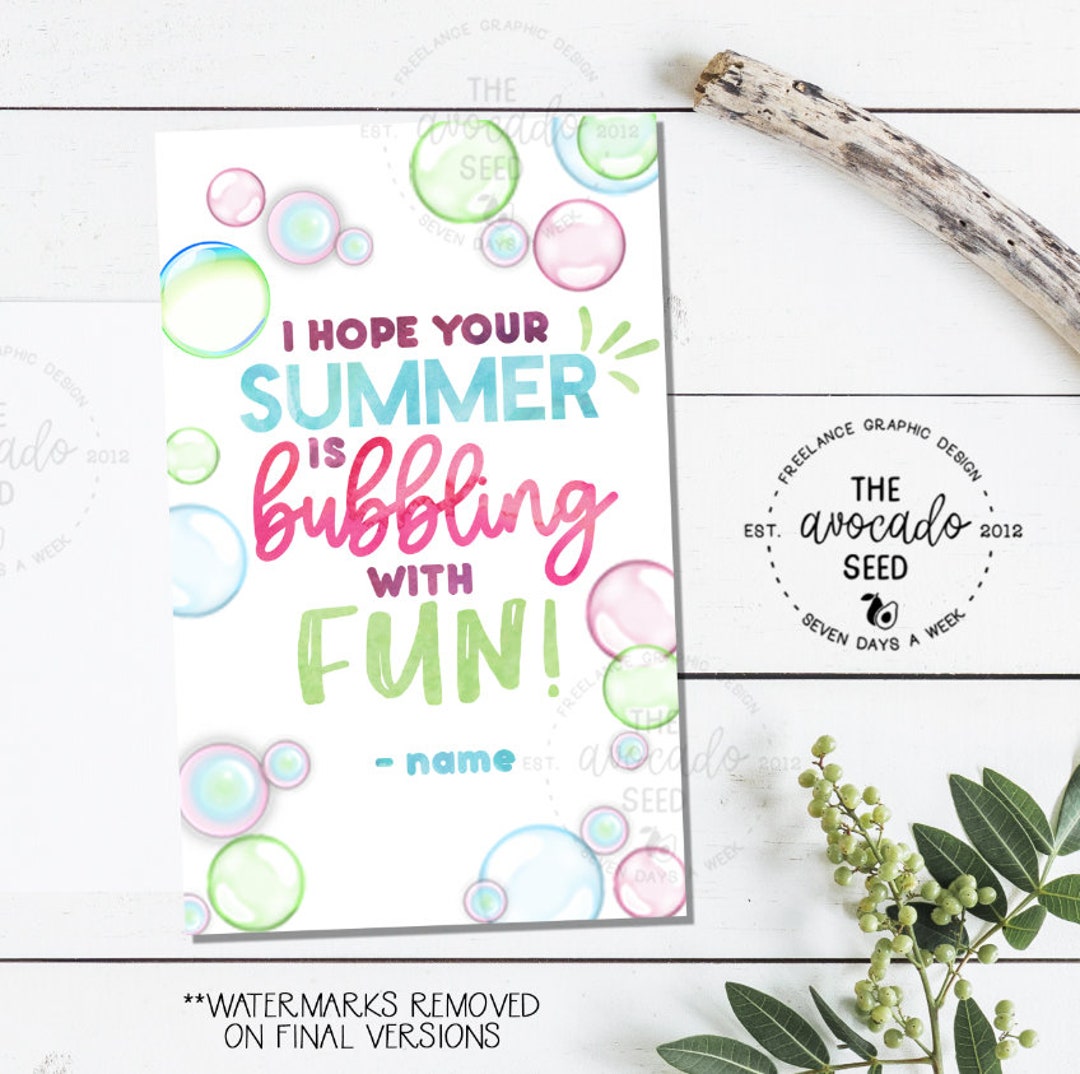 Summer Bubble Tag - Instant Download (convo for Prints or to ...