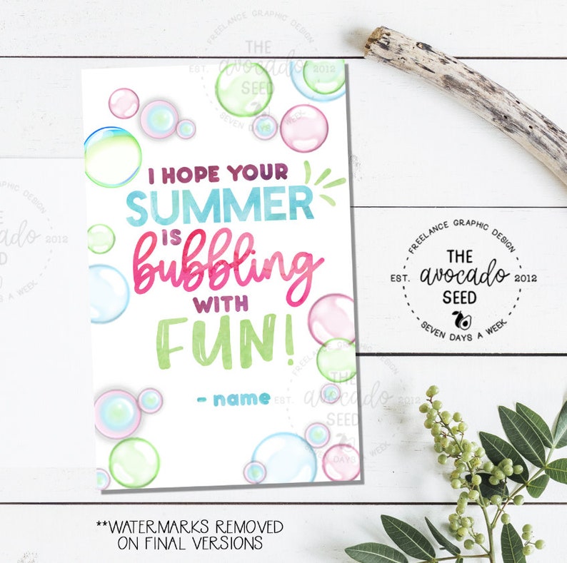 Summer Bubble Tag Instant Download convo for Prints or to - Etsy