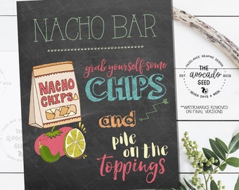 Chalkboard Nacho Bar Sign DIY Printing INSTANT DOWNLOAD - Etsy