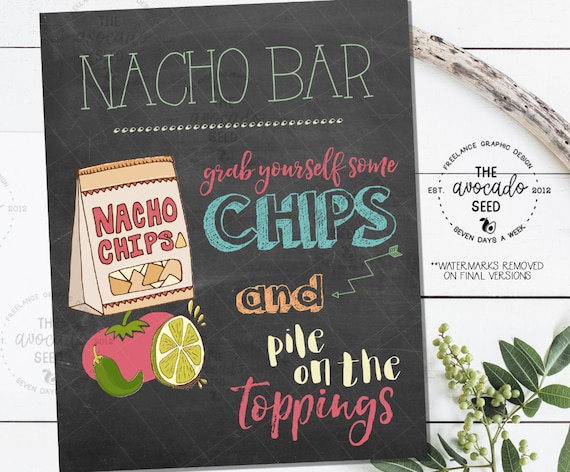 Chalkboard Nacho Bar Sign DIY Printing INSTANT DOWNLOAD - Etsy