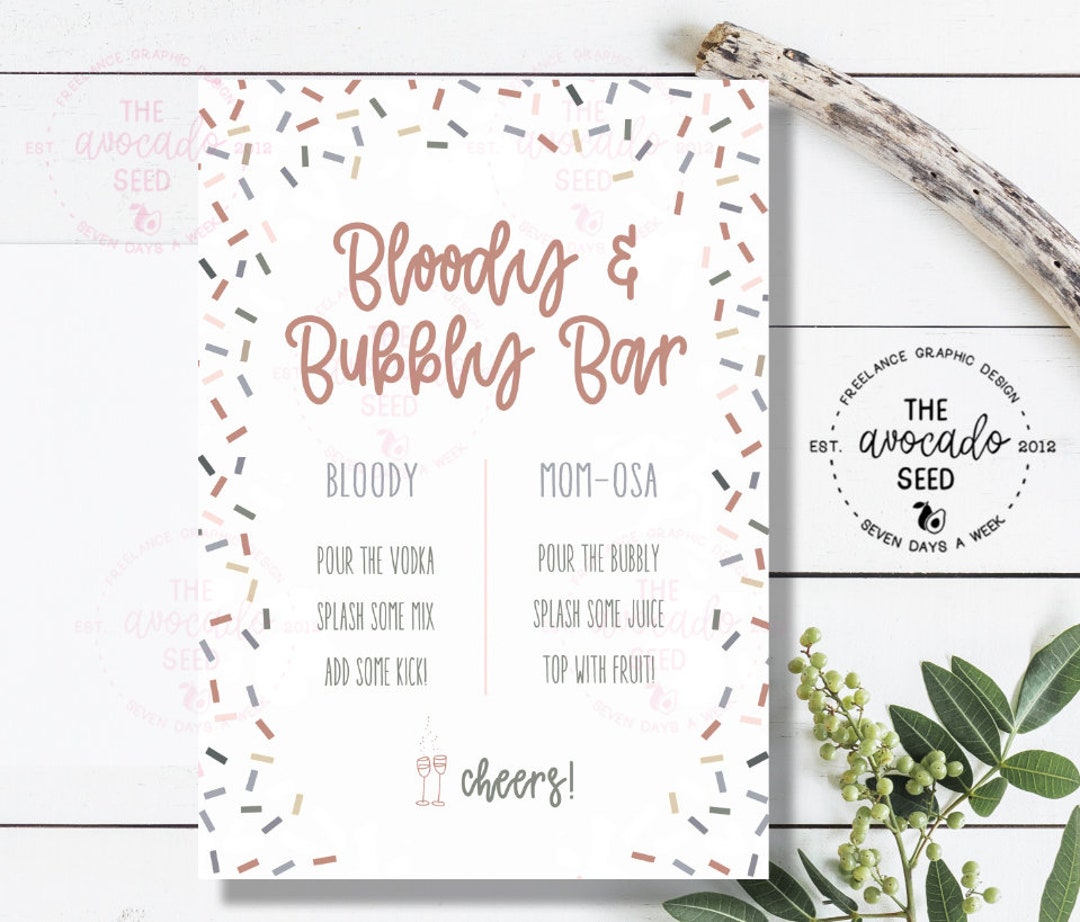Baby Sprinkle Bloody and Bubble Bar Sign - Instant Download (convo If ...