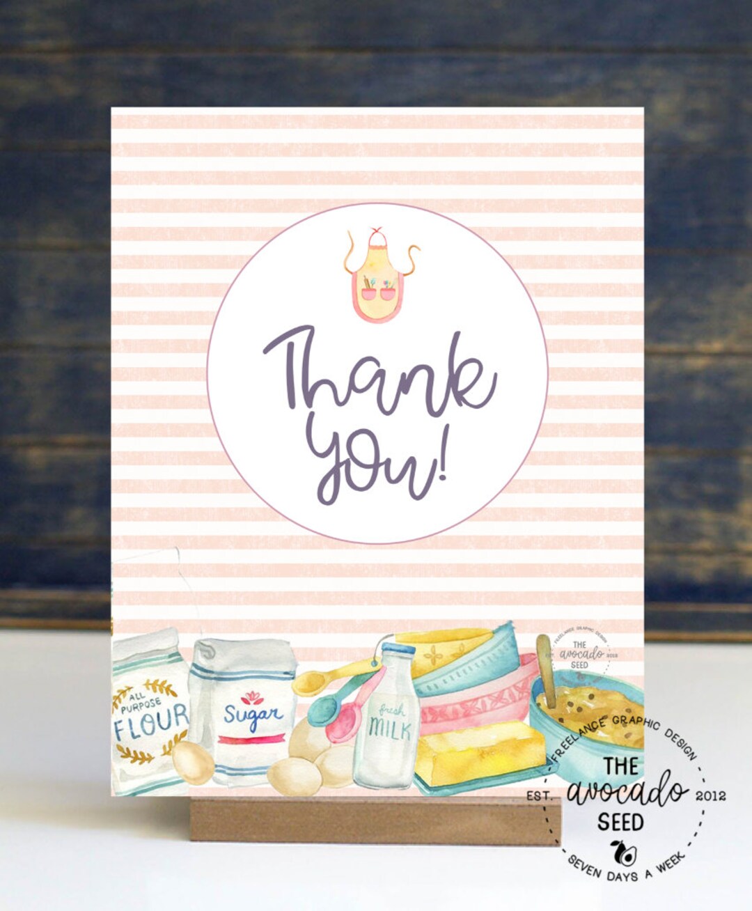 Sweet Baking Birthday - Thank You Card - Instant Download or ...