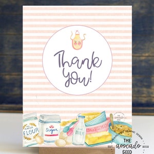 Sweet Baking Birthday - Thank You Card - Instant Download or ...