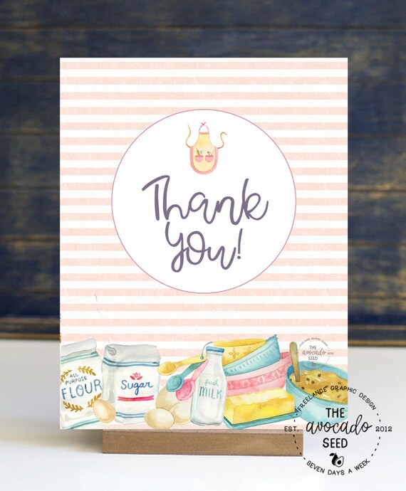 Sweet Baking Birthday Thank You Card Instant Download or - Etsy