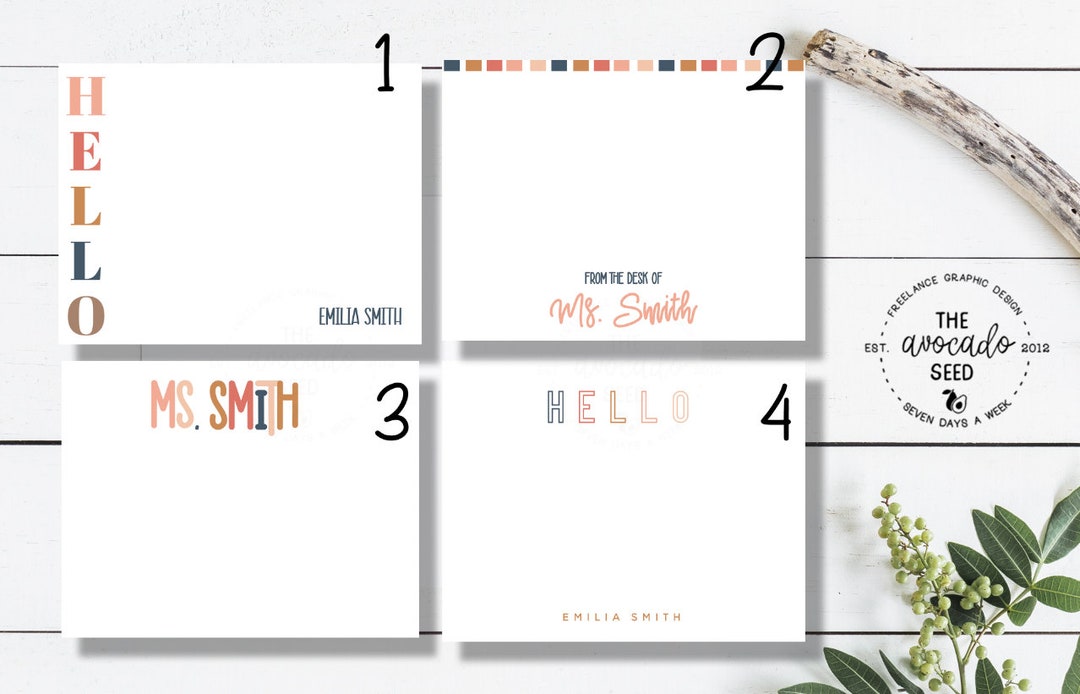 Modern Personalized Stationary // Teacher Stationary / Includes Kraft ...