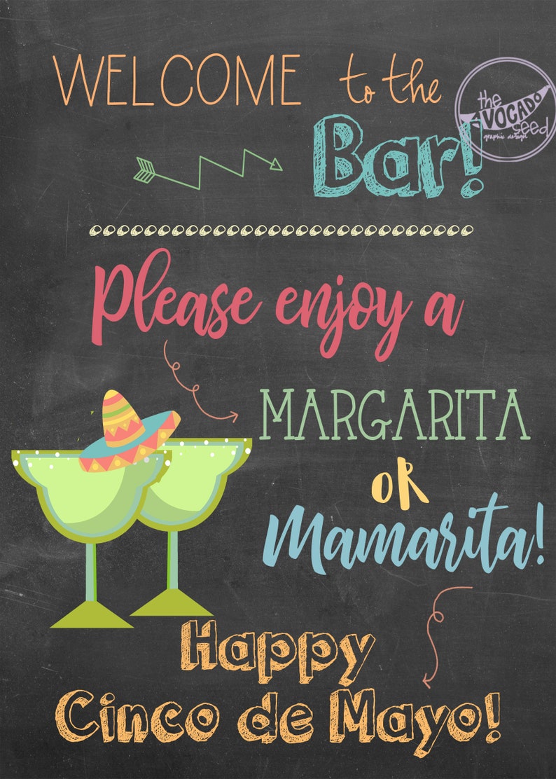 Margarita or Mamarita Baby Shower Fiesta Drinks Sign DIY - Etsy