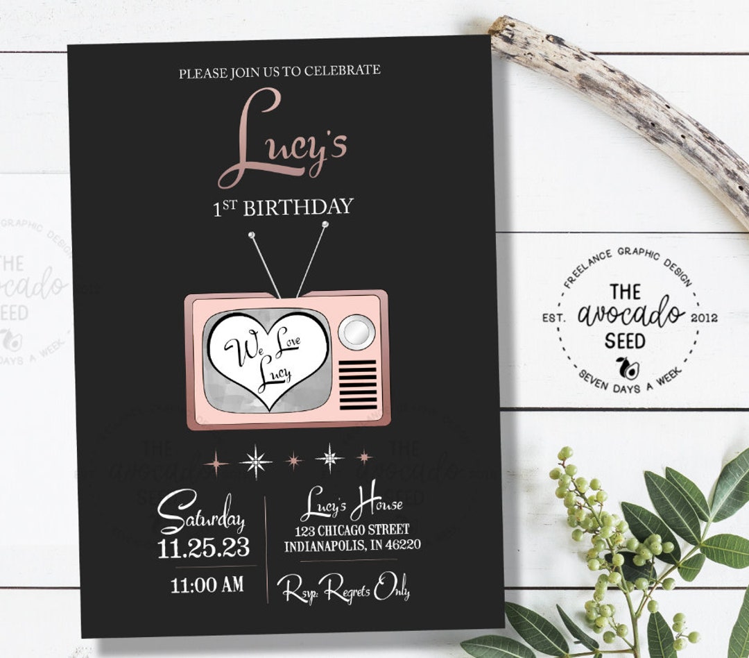 I Love Lucy Inspired Birthday Invitation - Digital File or Prints - Etsy