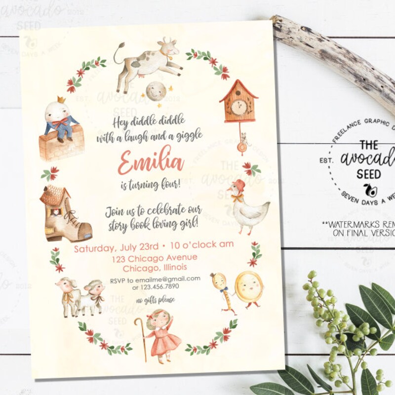 Nursery Rhyme Invitation - Etsy
