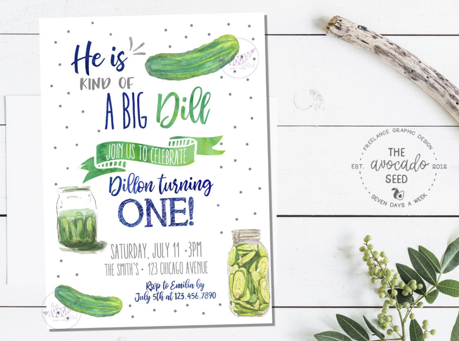Kind of a Big Dill BLUE Version Pickle Birthday Party - Etsy