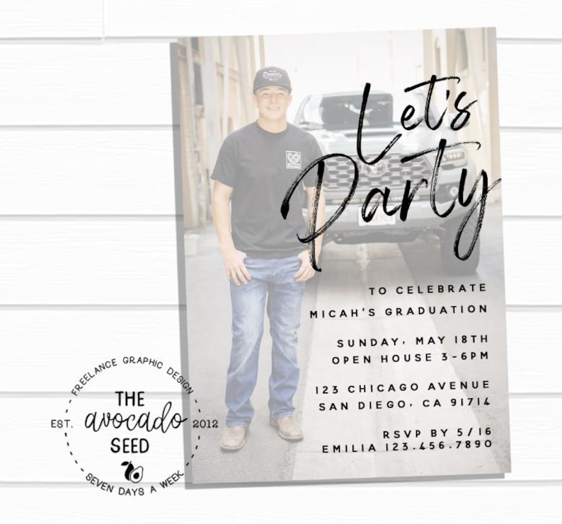 Let's Party! Graduation Party Invitation - Digital File or Prints With ...